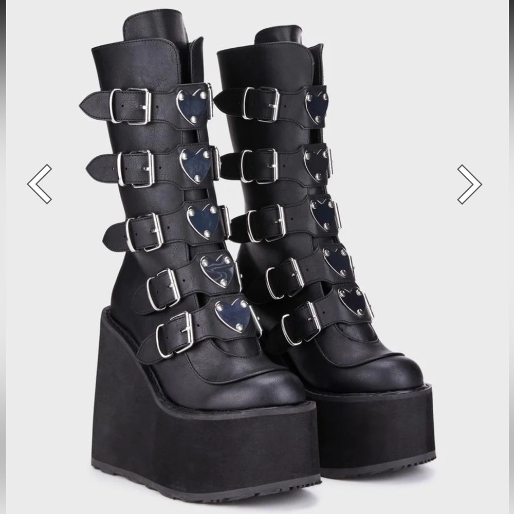 Demonia Cult Swing 230 Platform Black Wedge Heel Size… - Gem